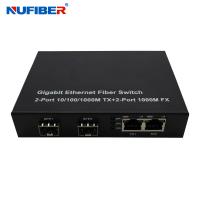 China FCC Certificated 1000M Fiber Ethernet Switch With 2 Rj45 2 Fiber Port Gigabit Fiber Ethernet Switch for sale
