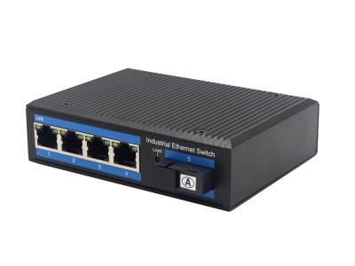 China 10/100/1000M 4 Ports RJ45 To Fiber Converter Simplex 1310nm / 1550nm SC Unmanaged Industrial Switch for sale