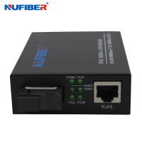 China IPC POE Fiber Media Converter Gigabit Fiber to RJ45 Simplex SM 1310nm 1550nm 20km 25.5W for sale
