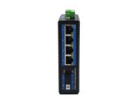 China 10/100/1000M 4 Ports RJ45 To Fiber Converter Simplex 1310nm / 1550nm SC Unmanaged Industrial Switch for sale