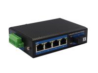 China 10/100/1000M 4 Ports RJ45 To Fiber Converter Simplex 1310nm / 1550nm SC Unmanaged Industrial Switch for sale
