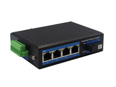 China 10/100/1000M 4 Ports RJ45 To Fiber Converter Simplex 1310nm / 1550nm SC Unmanaged Industrial Switch for sale