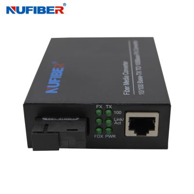 China 10/100M Fiber Media Converter Single Fiber Single Mode 1310/1550nm 20km Fast SM Media Converter for sale