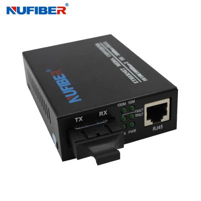 China 10/100/1000M Fiber Media Converter Dual Fiber Single Mode 1310nm 20km SC for sale