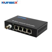 China 10 / 100m 4 IP Over Coaxial Extender 4 UTP To BNC Converter 2km Power Supply 12V for sale