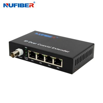 China 10 / 100m 4 IP Over Coaxial Extender 4 UTP To BNC Converter 2km Power Supply 12V for sale