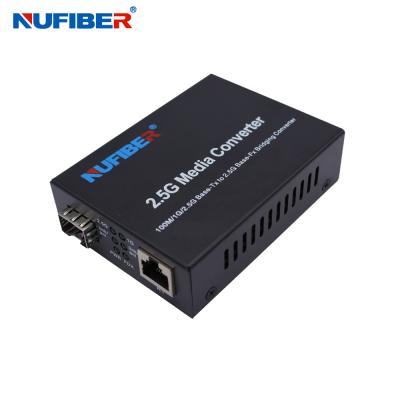 China 2.5G SFP to RJ45 Fiber Media Converter 2.5G Copper to SFP Optical Media Converter DC12V for CCTV for sale