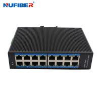 China Din Rail Mount Industrial POE Network Switch 16-Port 10/100Mbps Fast Ethernet DC48-52V Wide Voltage Power Supply Industrial Grade Surge Protection POE Switch for sale
