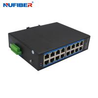 China Din Rail Mount Industrial POE Network Switch 16-Port 10/100Mbps Fast Ethernet DC48-52V Wide Voltage Power Supply Industrial Grade Surge Protection POE Switch for sale