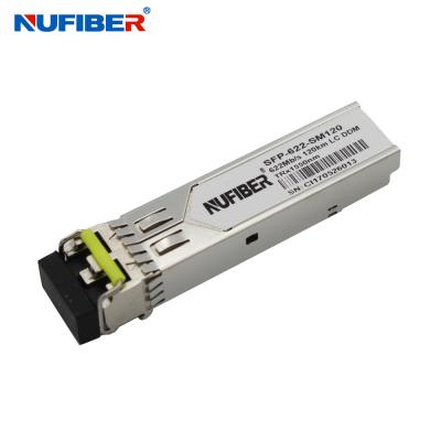 China 80km 622Mb/s SFP Transceiver singlemode dual fiber 1550nm LC DDM for sale