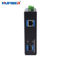 China 1000M Industrial 1xRj45+1xSFP media converter Din rail IP40 for outdoor Network -40-85degrees for sale