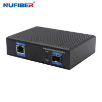 China 1000M Industrial 1xRj45+1xSFP media converter Din rail IP40 for outdoor Network -40-85degrees for sale