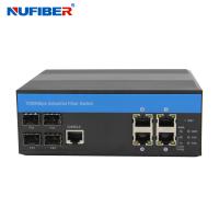 China IP44 4 Port Managed Industrial Switch With 4 Sfp 4 KV Ethernet Surge Protection for sale