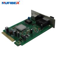 China Card Type 10 100 1000M Media Converter , Dual Fiber Tx To Fx Converter for sale