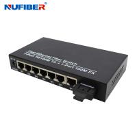 China 7 Port 10/100Base-Tx to 1 Port 100Base-Fx Fiber Ethernet Switch SM Dual Fiber SC 1310nm 20km External Power Adapter Included for sale