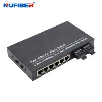 China 10/100M 6 port rj45+2 fiber port dual fiber SM 1310nm 20km optical fiber ethernet switch for sale