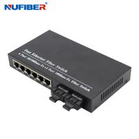 China 10/100M 6 port rj45+2 fiber port dual fiber SM 1310nm 20km optical fiber ethernet switch for sale