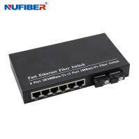 China 10/100M 6 port rj45+2 fiber port with single fiber SC 1310nm/1550nm 20km optical fiber ethernet switch for sale