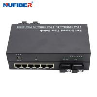 China 10/100M 6 port rj45+2 fiber port with single fiber SC 1310nm/1550nm 20km optical fiber ethernet switch for sale