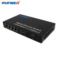 China 10/100/1000M 4-port Rj45+2 SFP port Fiber Optic Ethernet Switch Media converter for sale