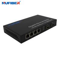 China 10/100/1000M 4-port Rj45+2 SFP port Fiber Optic Ethernet Switch Media converter for sale