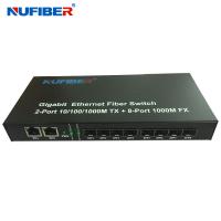 China 10/100/1000M 8-port SFP+2 Rj45 port Fiber Optic Ethernet Switch Media converter for sale