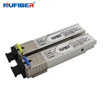 China Tx1310nm / Rx1550nm SC 20km WDM 1.25G SFP Transceiver for sale