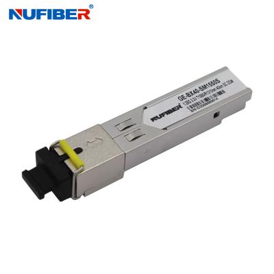 China 1.25G SFP Module WDM 40km 1310nm / 1550nm SFP Transceiver SC DDM for sale