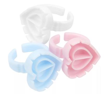 China Heart Shape Glue Ring Cup Plastic 64g Lash Extensions Divided For Eyelash Perming for sale
