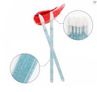 China Crystal Lip Gloss Lipstick Wand Disposable Lip Exfoliator Nail Applicator Long Handle Scrub Brush for sale