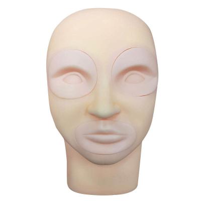 China Reusable Silicone Permanent Makeup Practice Skin Mannequin Head for sale