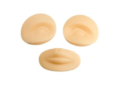 China Yellow Silicone 3D Permanent Makeup Practice Skin Eyes And Lips Parts For Tattoo Mannequin Head for sale