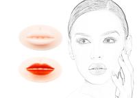 China 7.8cm*5.1cm 25G / Piece 3D Lip Practice Skin Soft Silicone Microneedling for sale