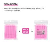 China 100PCS / Bag Disposable Cotton Swabs Plastic Grafted Eyelash Remover Cleaning Microfiber Tip for sale