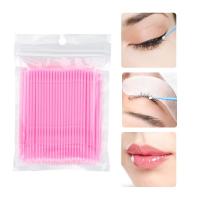 China 100PCS / Bag Disposable Cotton Swabs Plastic Grafted Eyelash Remover Cleaning Microfiber Tip for sale