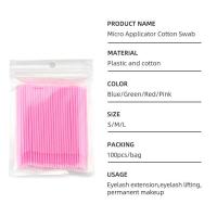 China 100PCS / Bag Disposable Cotton Swabs Plastic Grafted Eyelash Remover Cleaning Microfiber Tip for sale