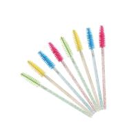 China 50PCS Crystal Eyebrow Brush Makeup Eyelash Extension Tool Pink Yellow for sale