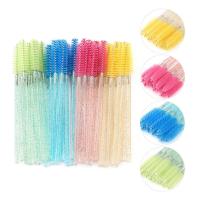 China 50PCS Crystal Eyebrow Brush Makeup Eyelash Extension Tool Pink Yellow for sale