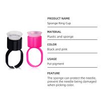China Permanent Makeup Pigment Ring With Sponge Tattoo Ink Cups Microblading Accessories for sale