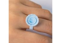 China Disposable Pigment Ring Cup Tattoo Ink Grafting Eyelash Cup With Division Pink Blue Plastic for sale