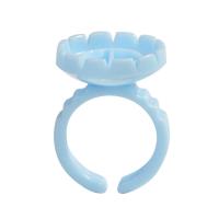 China Disposable Eyelash Grafting Glue Ring Tattoo Ink Cup With Division Pink Blue Plastic for sale