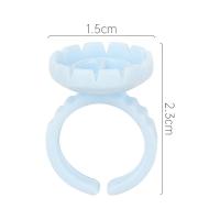 China Disposable Eyelash Grafting Glue Ring Tattoo Ink Cup With Division Pink Blue Plastic for sale