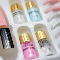 China 14.3*12.7*2.5 Cm Pink  Highly Professional Permanent Eyelash Perm Curl Kit With 4 Perming Solution for sale