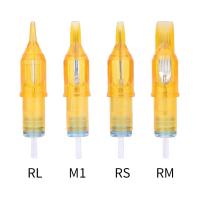 China Yellow Dragonfly Tattoo Cartridge Needles 20pcs Stainless Steel for sale