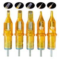 China Yellow Dragonfly Tattoo Cartridge Needles 20pcs Stainless Steel for sale