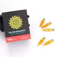 China Yellow Dragonfly Tattoo Cartridge Needles 20pcs Stainless Steel for sale