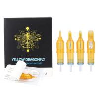 China Yellow Dragonfly Tattoo Cartridge Needles 20pcs Stainless Steel for sale