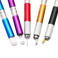 China Professional Microblading Pen with Crossing Lock-Needle Device Multiple Needle Types and Lightweight Aluminum Alloy Design for sale