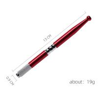 China Professional Microblading Pen with Crossing Lock-Needle Device Multiple Needle Types and Lightweight Aluminum Alloy Design for sale
