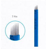 China 0.20mm Blue Microblading Needle - Stainless Steel Tattoo Needle for Eyebrow Microblading, 500pcs/box for sale